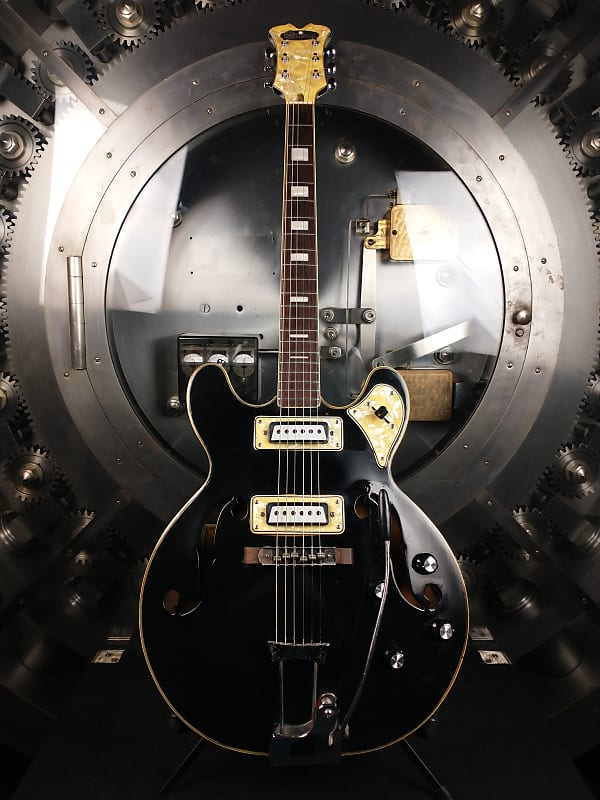 Aria Diamond 1202T 1960s Black Hollowbody Japan w/ Chipboard | Reverb