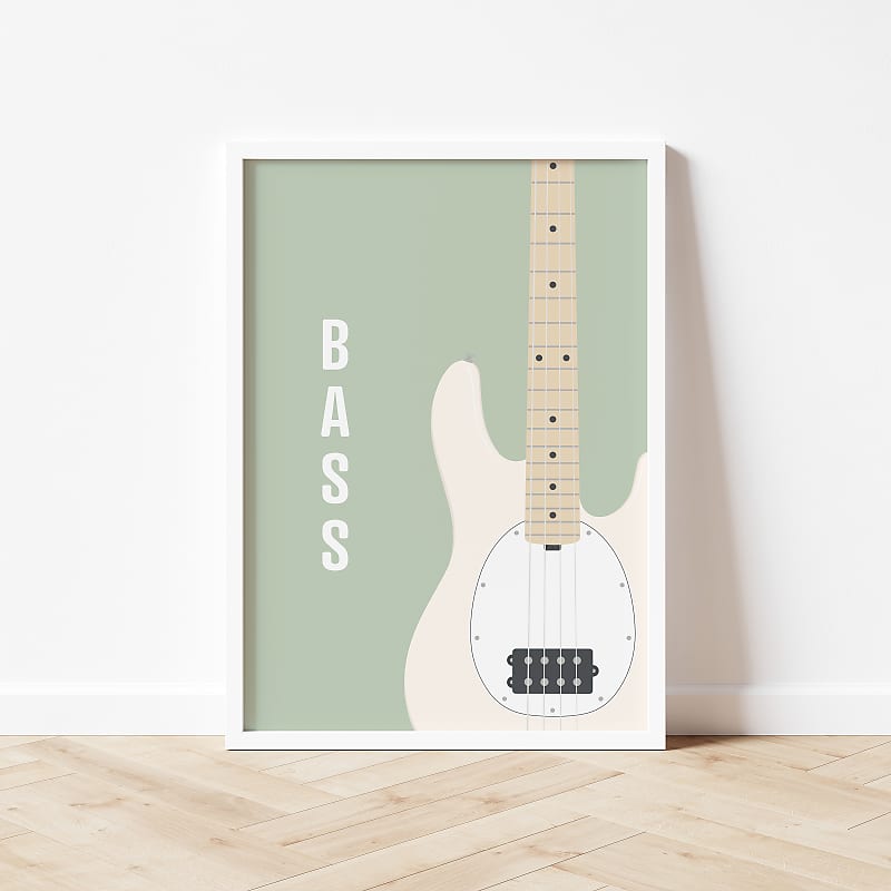 Bass Guitar Print - Guitarist Art, Music Studio Decor, | Reverb