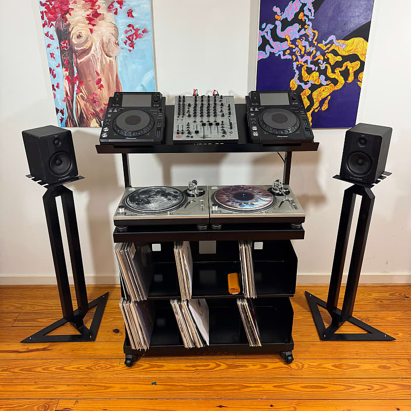 Apache Banhof DJ Workstation-Black / Furniture Glides | Reverb