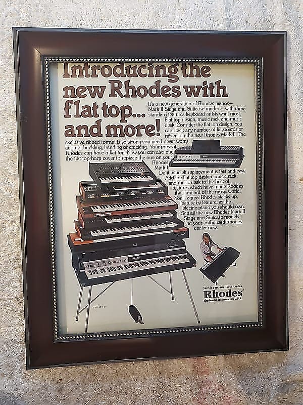 1979 Rhodes Keyboards Color Promotional Ad Framed Rhodes Mark | Reverb