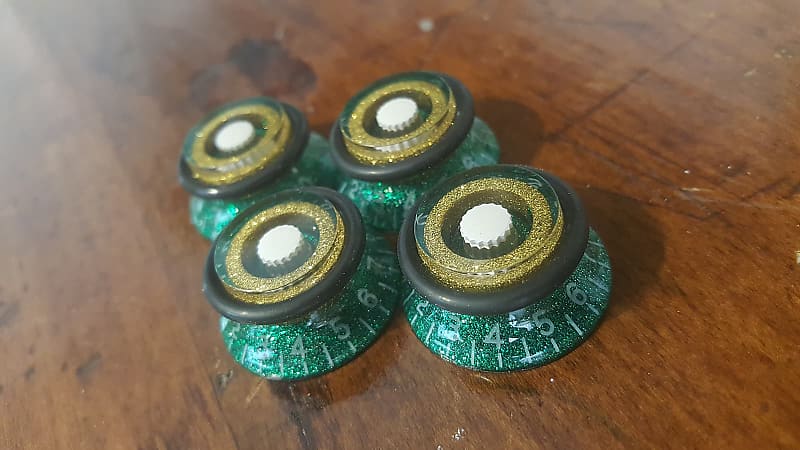 JAT CUSTOM GUITAR PARTS 4 Speed Grip Top Hat Knobs Green | Reverb UK