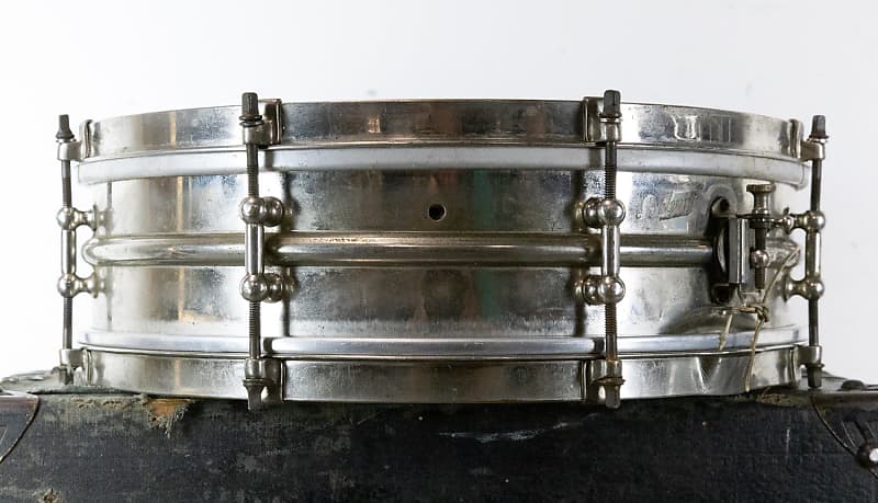 1920s Ludwig 4x14 Nickel Over Brass Dance Model Snare Drum | Reverb