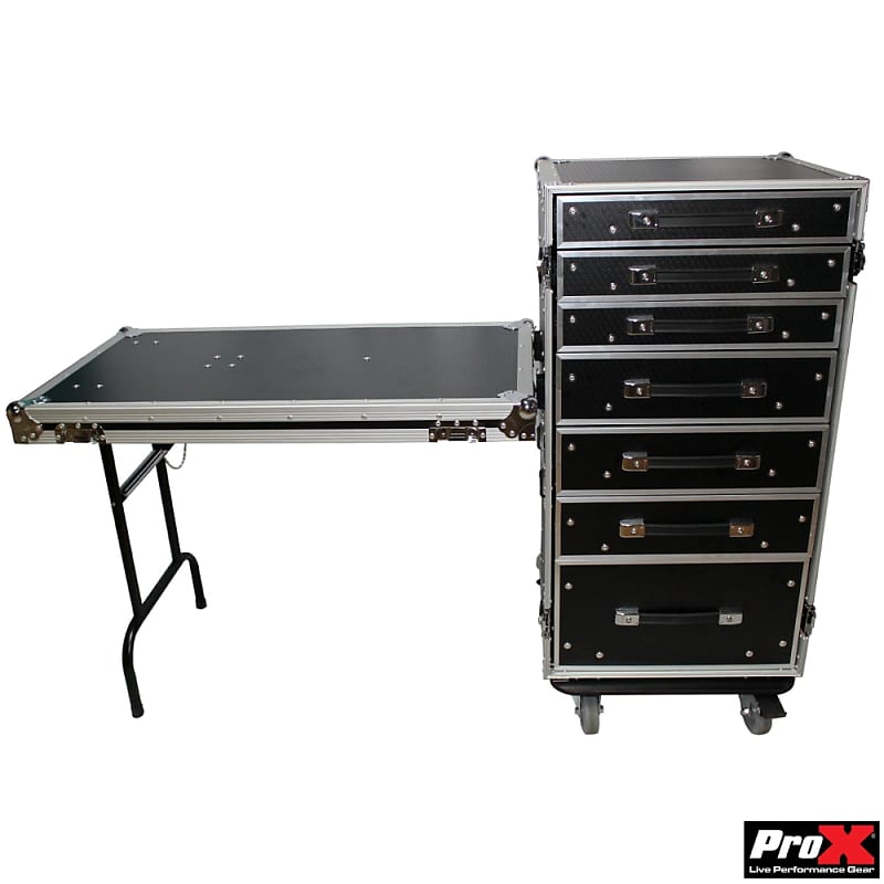 ProX XS-7DTW 7 Drawer Workstation Case W-Folding Lid Side | Reverb