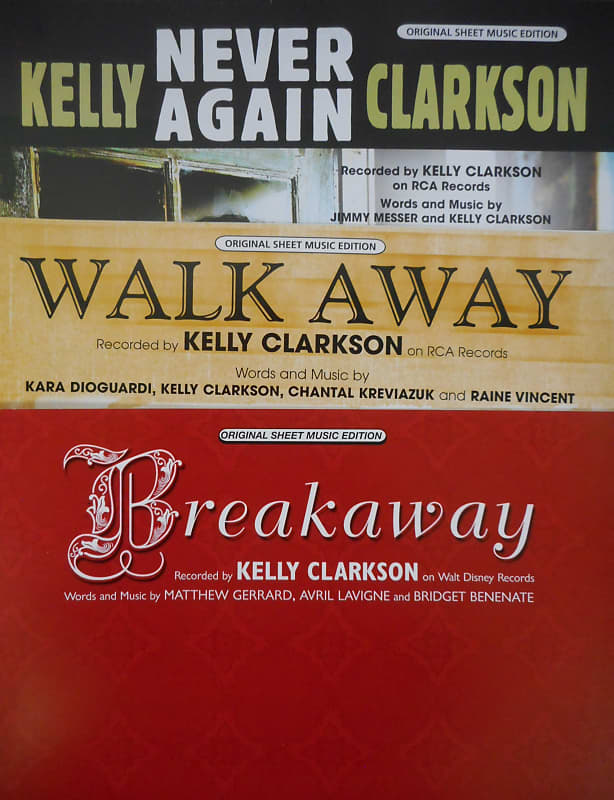 Collection of 3 Kelly Clarkson Sheet Music 2004-2007 | Reverb