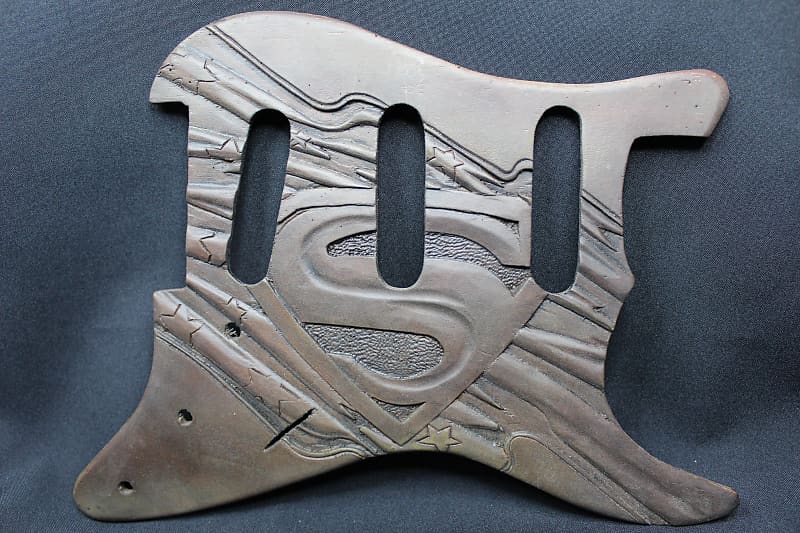 Custom Wooden Stratocaster Pickguard Superman Design #2 | Reverb