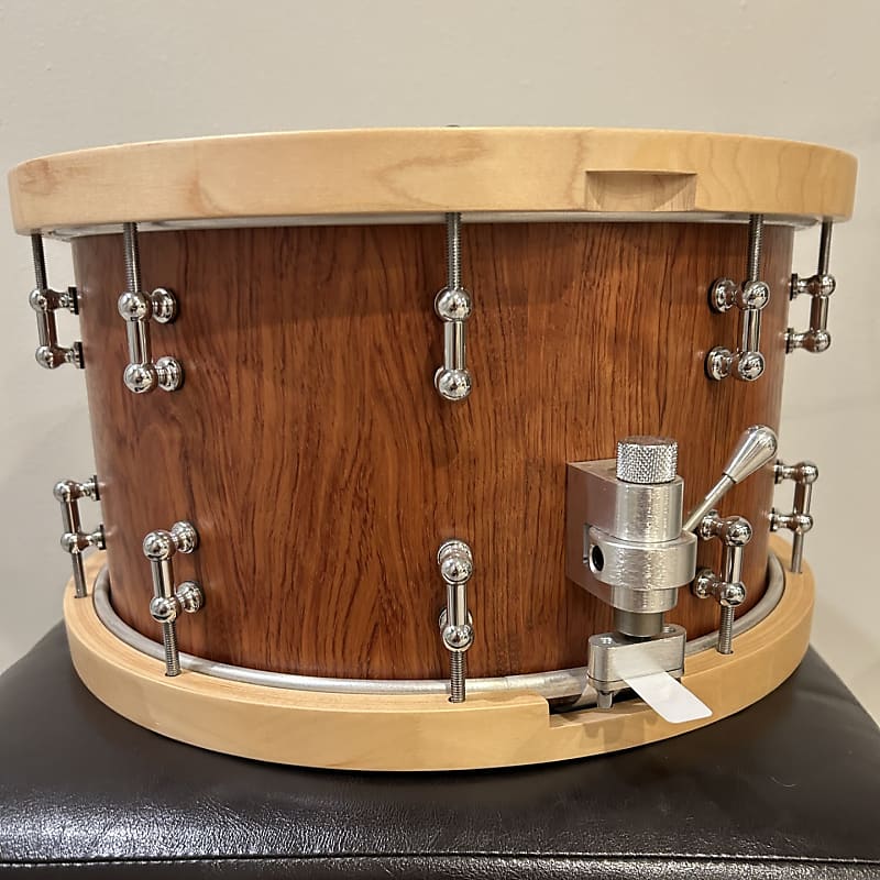 JTPCo Bubinga Stave Snare Drum 14x8" 8x14" Wood Hoops | Reverb
