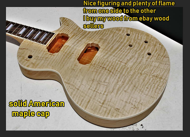 l p carved Curly maple flame top, mahogany single cut body | Reverb