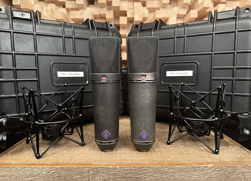 Vintage Neumann U87 Condenser Microphones. 1984 Stereo Pair. | Reverb