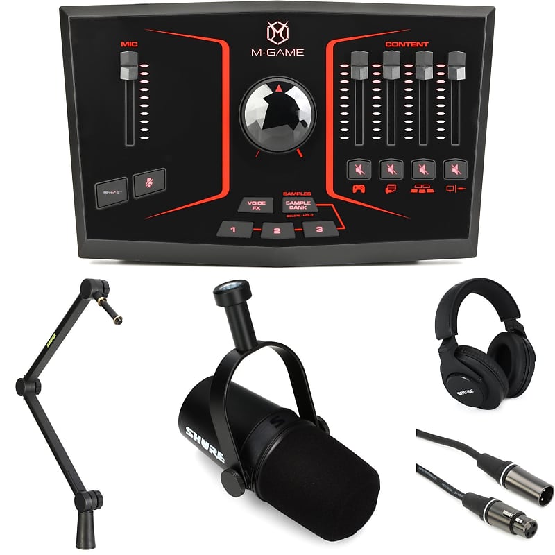 M-Game RGB Solo Mixer and Shure MV7X Streaming Bundle | Reverb