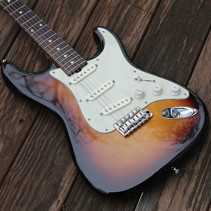 Grosh NOS Retro Custom Sunburst Strat Rare Spec - SS Frets - | Reverb