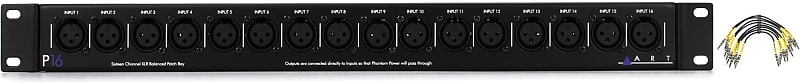 ART P16 16-channel XLR Balanced Patchbay Bundle with Pro Co | Reverb