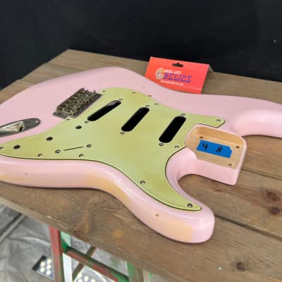 Real Life Relics Strat® Stratocaster® Body Aged Shell Pink #1 | Reverb