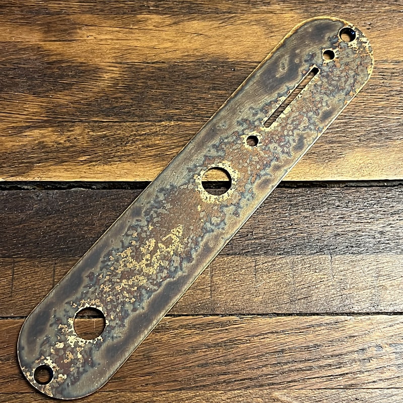 Destroyed Patina Brass Telecaster Control Plate | Reverb