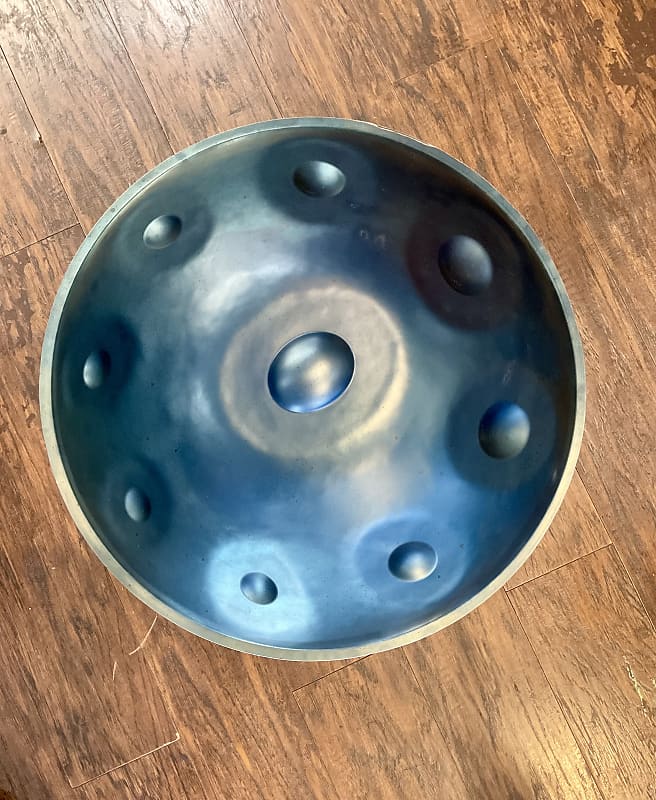 Ancient Future 9-Note Handpan inKey of B- Blue/Purple Steel | Reverb