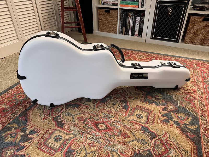 Calton OM/000 Hardshell Case White w/Teal Interior | Reverb