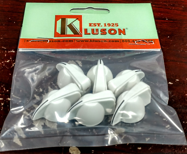 Kluson White Chicken Head Amp Knobs fits EVH III and Fender | Reverb