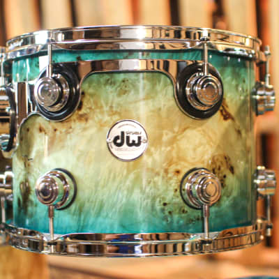 DW Collector's Maple SSC Regal Blue Burst over Mapa Burl Drum | Reverb