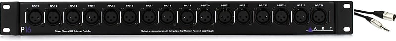ART P16 16-channel XLR Balanced Patchbay Bundle with Hosa | Reverb