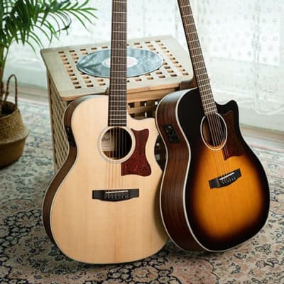 Cort GA1E Grand Auditorium Acoustic-Electric Cutaway Body | Reverb