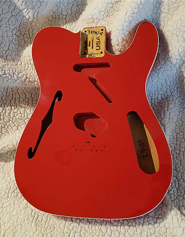 My last USA made double bound,fiesta red Thin line Tele body. | Reverb