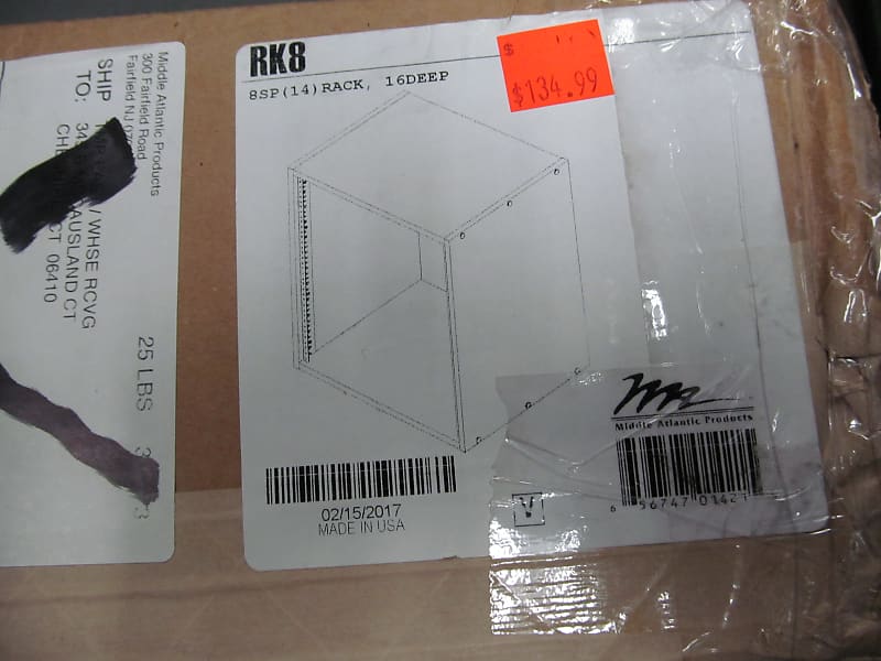 Middle Atlantic Products RK8 8 space rack 16 Deep | Reverb