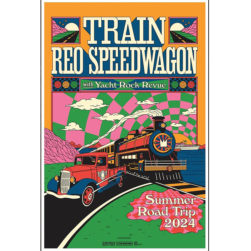 TRAIN | REO SPEEDWAGON Summer Road Trip Tour 2024 Ltd Ed New | Reverb