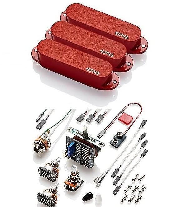 EMG SX SET RED 3 ACTIVE SINGLE COIL STRAT GUITAR PICKUPS | Reverb