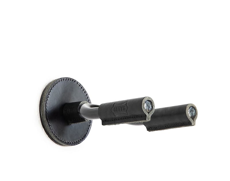 Black Forged Guitar Hanger w/ Black Leather | Reverb