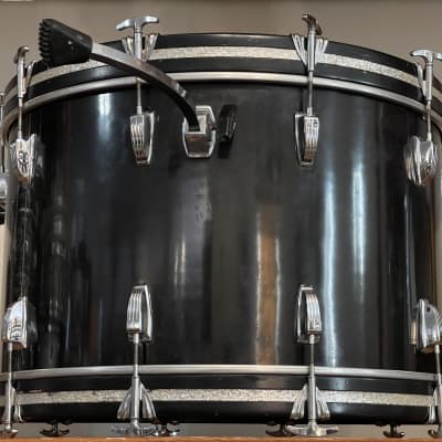 1970's Ludwig 24" Black Cortex 14x24 Classic Maple Bass Drum | Reverb
