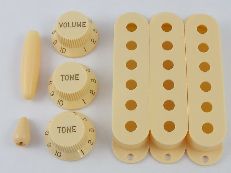 Ivory Pickup Covers 52mm, Knobs & Tips to fit USA | Reverb
