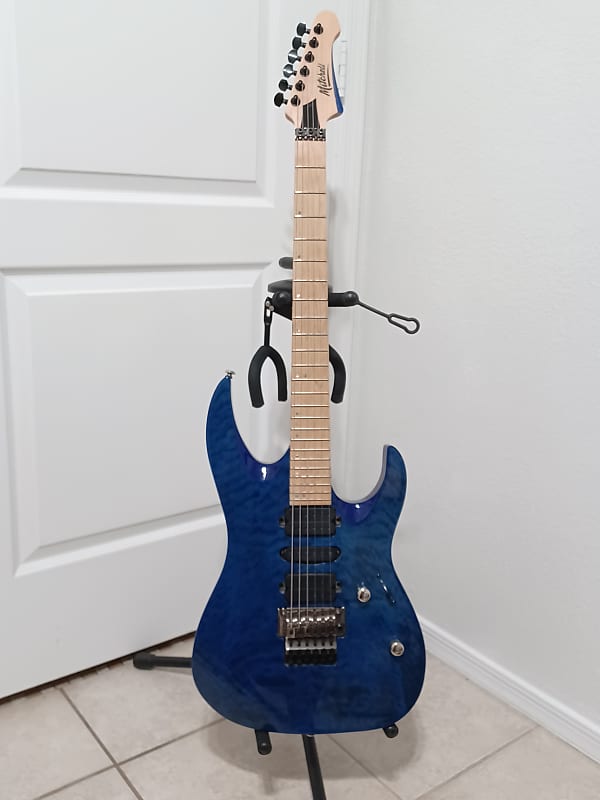 Mitchell HD400 (MQOB) Transparent Ocean Blue Flame / Quilted | Reverb