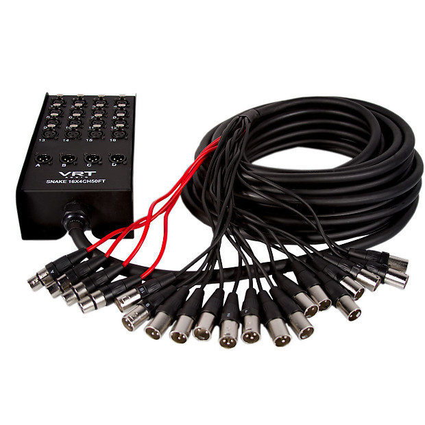 VRT 16 x 4 XLR Snake Stage box 16ch. 4 returns - 50 feet | Reverb