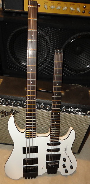 Steinberger Spirit White Double neck bass and guitar | Reverb