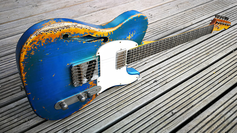 Tele Thinline 50's - Lake Placid Blue Over Butterscotch | Reverb