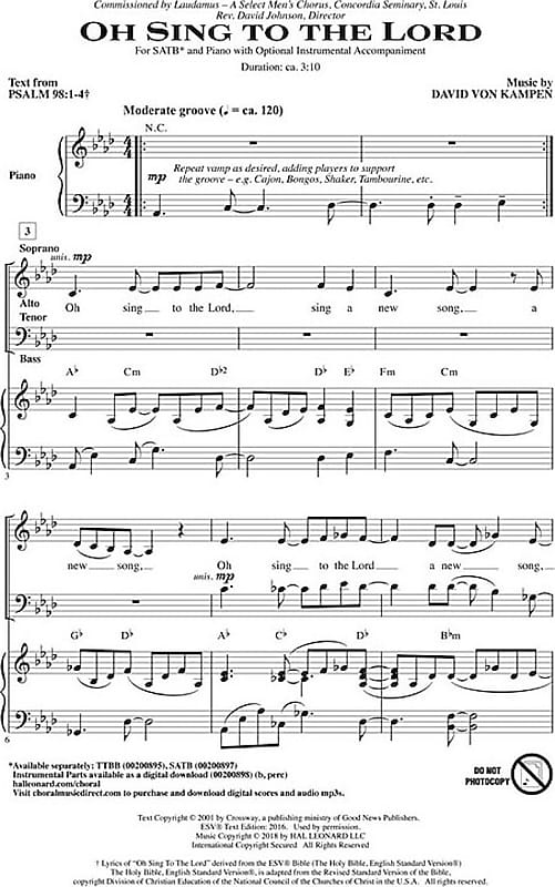 Oh Sing to the Lord - Jo-Michael Scheibe Choral Series | Reverb