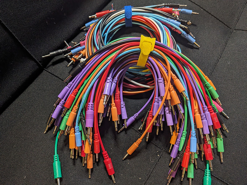 100+ Eurorack Patch Cable Bundle - Black, White, Green, Red, | Reverb