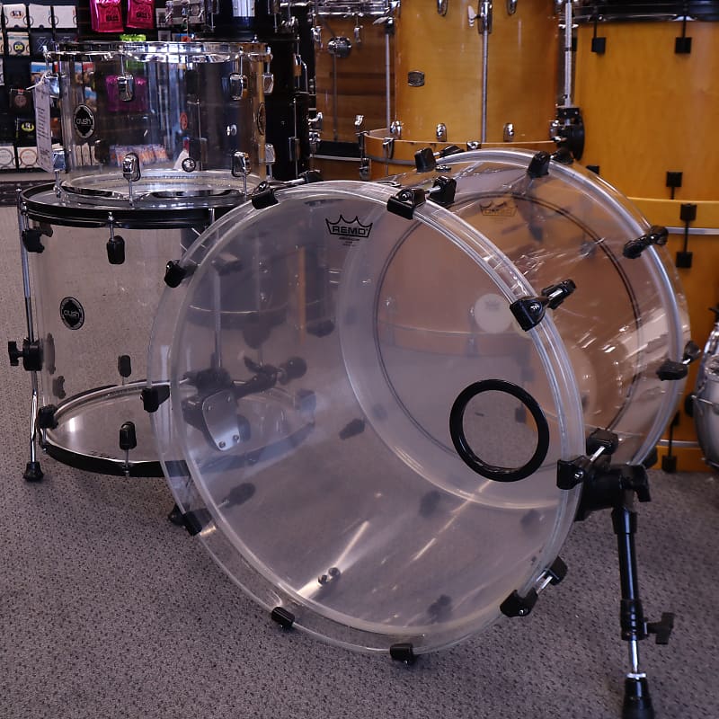 Crush Acrylic 3 Piece Shell Drum Kit 2000s - Clear 18x22 | Reverb
