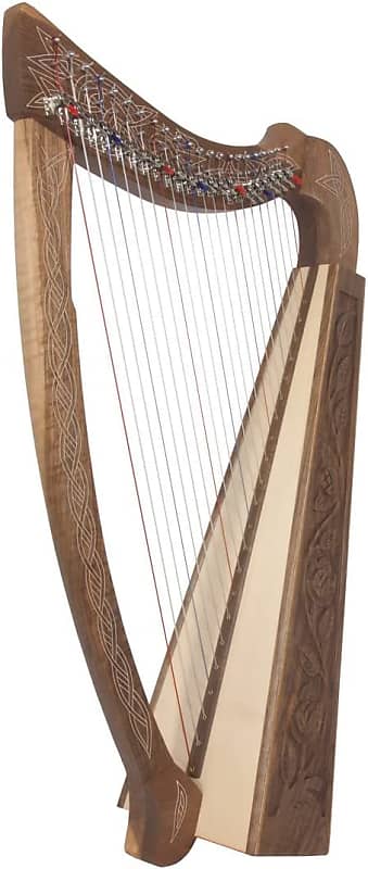 22-String Roosebeck Heather Harp w/Chelby Levers - Walnut | Reverb
