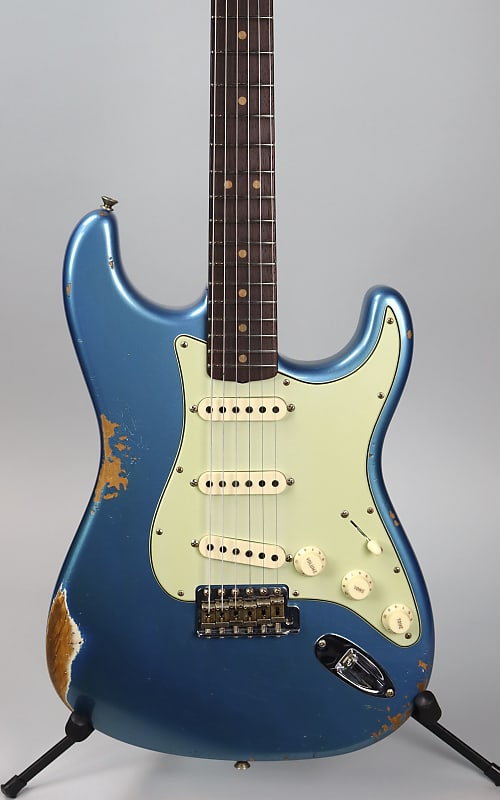 Fender Custom Shop '63 Strat Relic Aged Lake Placid Blue | Reverb