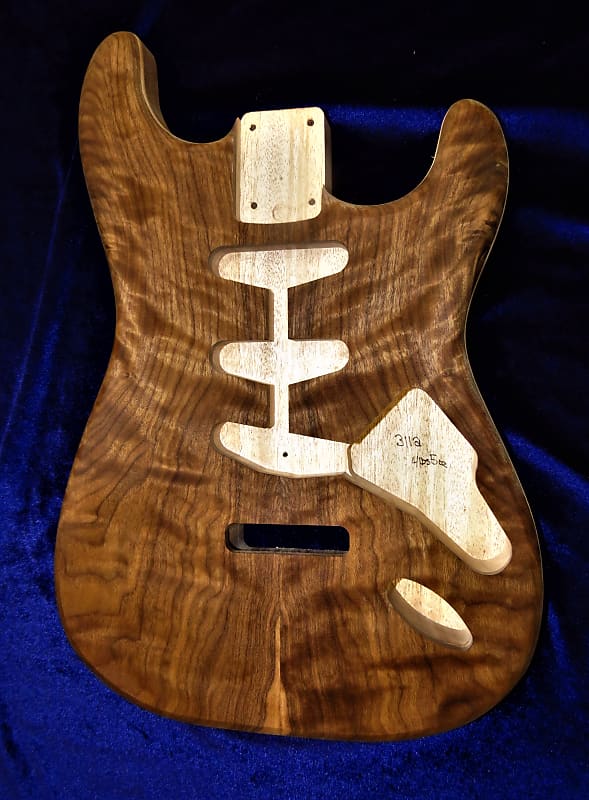 Figured Walnut Top / Mahogany Wood Strat body Standard 4lbs | Reverb