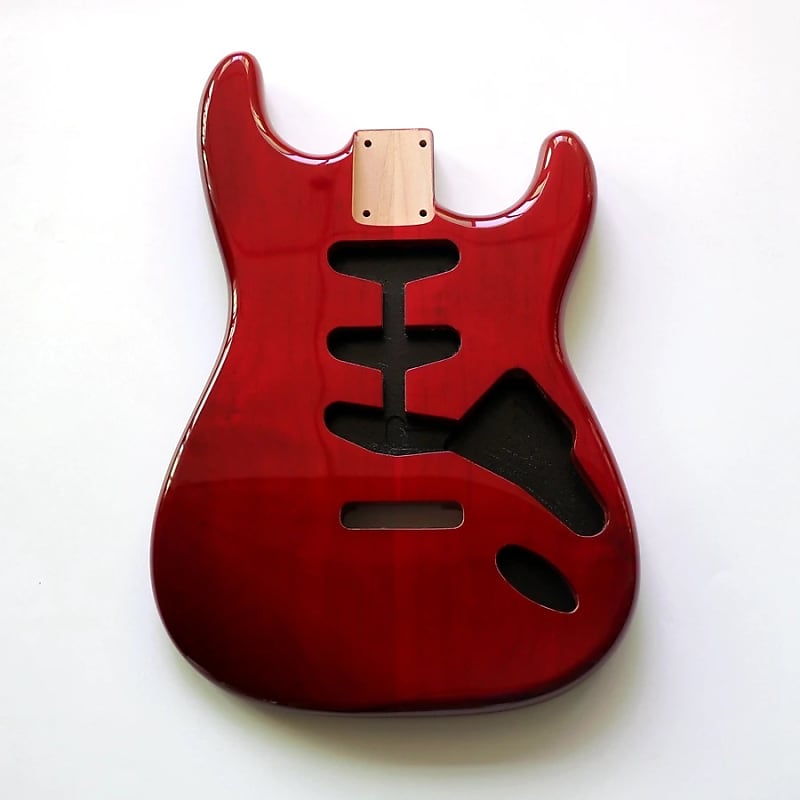 Glossy SSS Transparent Red 2 Piece Alder Strat Electric | Reverb