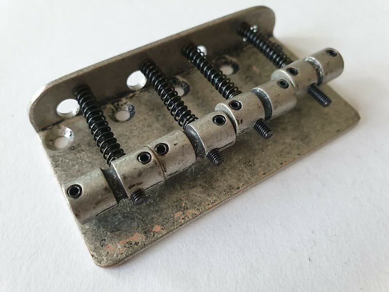 Bass bridge 4 string relic aged antique silver chrome | Reverb