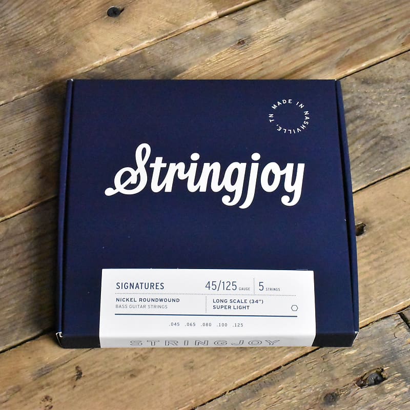 Stringjoy SJ-BA45125LS Long Scale Nickel Wound 5-String Bass | Reverb