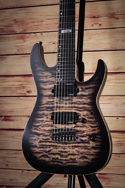 ESP ESP USA Custom Shop M7 See-Thru Black Sunburst, Ebony | Reverb