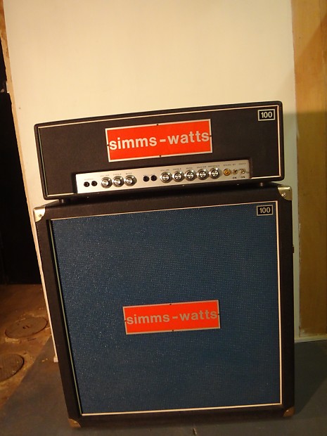 Simms Watts 100 watt amp and Half stack 1972 Orange Blue | Reverb