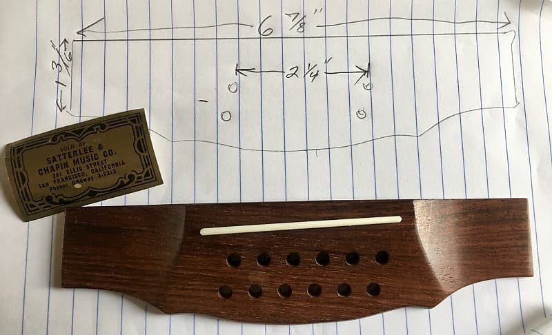 Guild 12 string bridge 60's 70's Brazilian Rosewood | Reverb