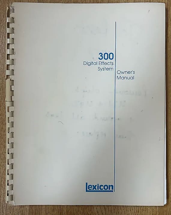 Lexicon 300 Digital Effects System - Original Manual | Reverb