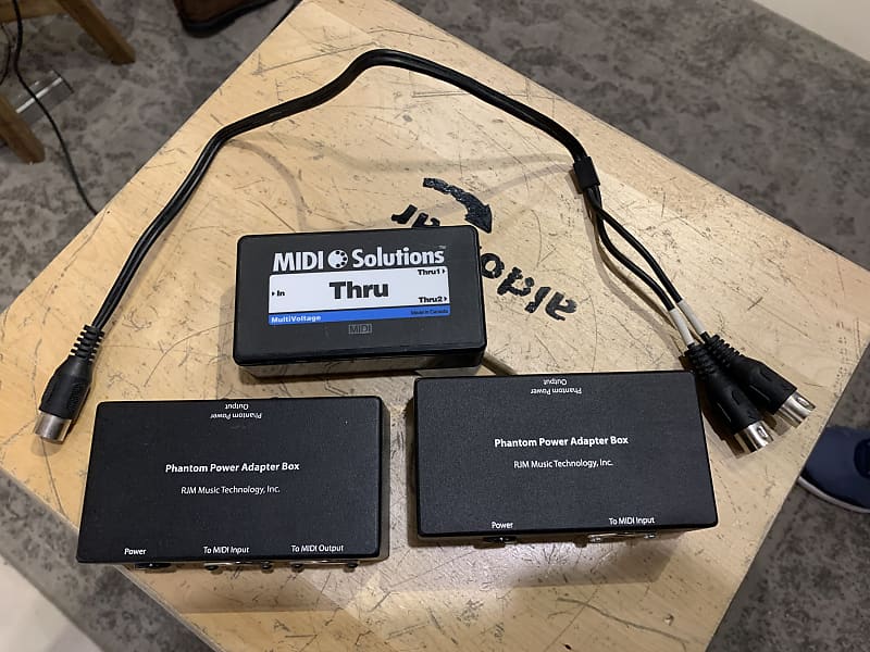 2 RJM Phantom Power Adapter 1 and 2 input + Midi Solutions | Reverb