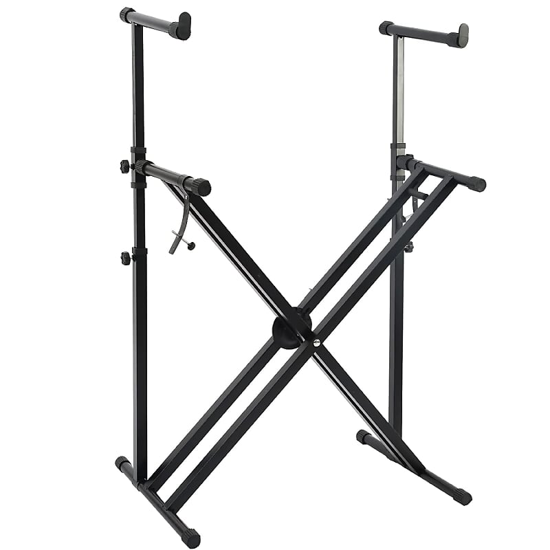 Double Braced Keyboard Stand X-Style Two/2 Tier Piano Stand, | Reverb