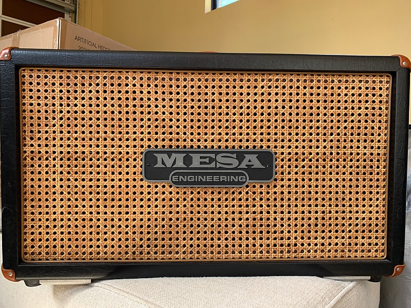 Mesa Recto Horizontal 2x12 cab Black with wicker grille | Reverb